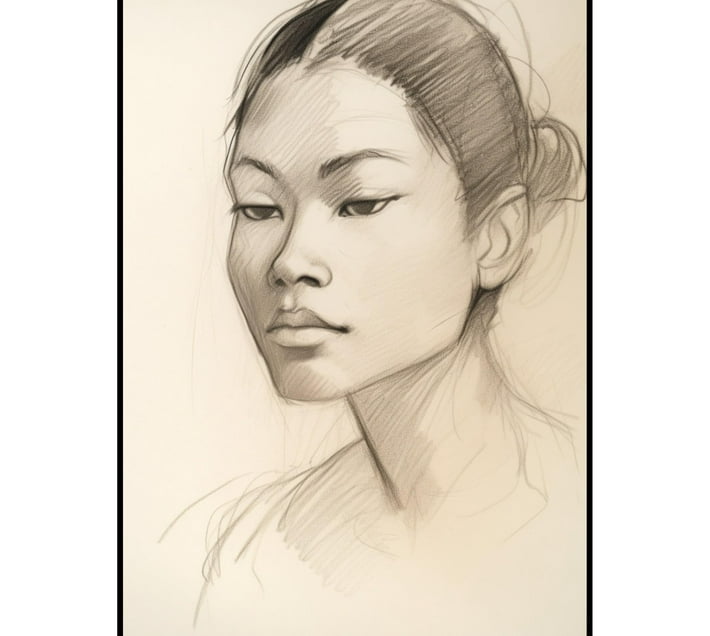 Someone’s in a Makro Canvas Wall Art - Light Sketch Woman Pacific ...