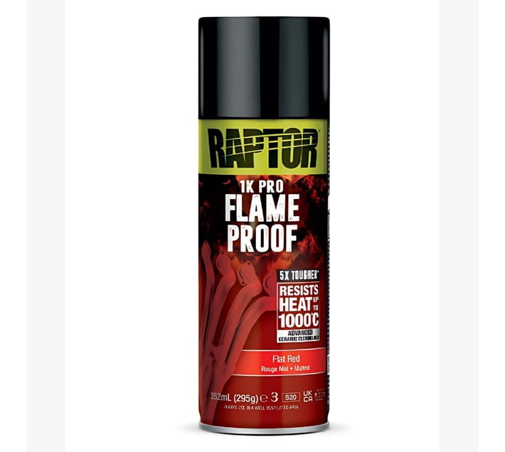 RAPTOR High Temp Flameproof Paint 1000°C Flat Red Matte Flammable Spray ...