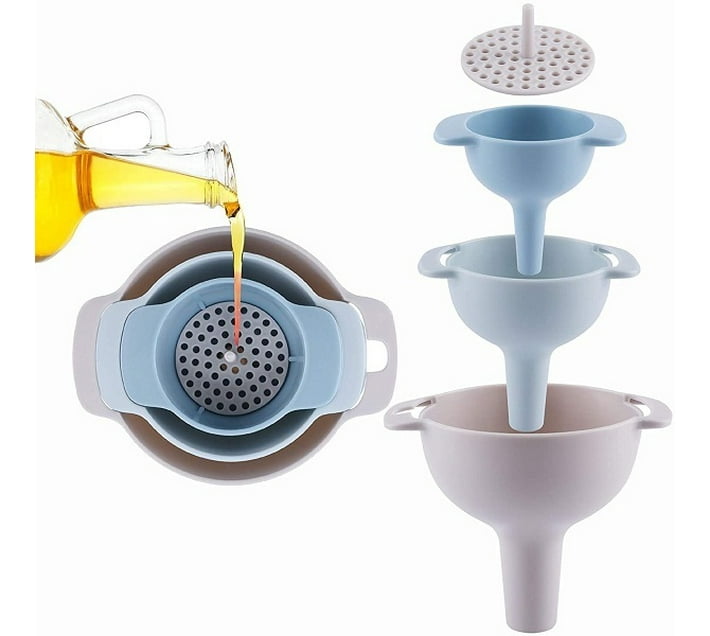 Just Simplified 4 in 1 Mini Funnels with Detachable Strainer ABS ...