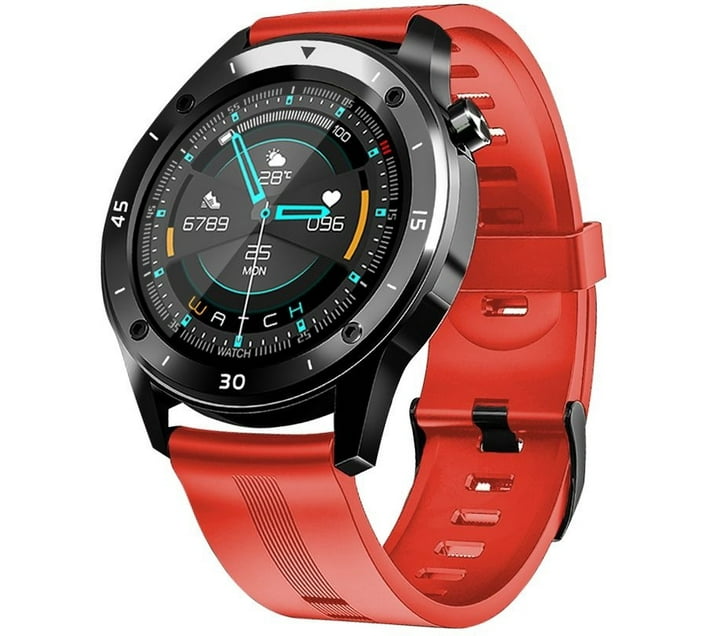 F22 Smart Watch Fitness Tracker - Classic Red Smartwatch (Red Strap, 1. ...