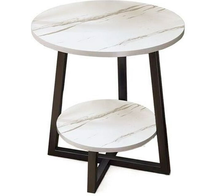Click Furniture Double Layered Round Coffee Table Steel End Table ...