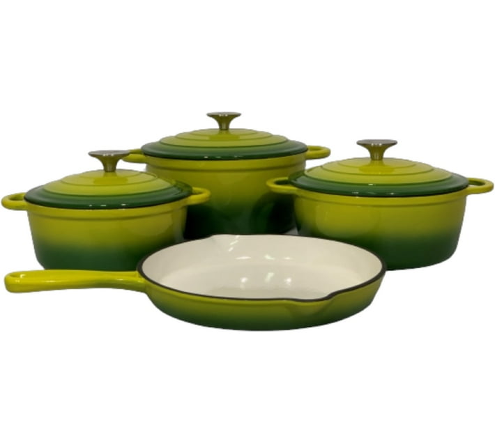 Crockery Centre 92100 Non-Stick Coated Cast Iron Cookware Set (7 ...