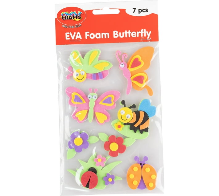 Crazy Crafts EVA Foam Shapes Butterfly Stickers & Scrapbooks Kit Art ...