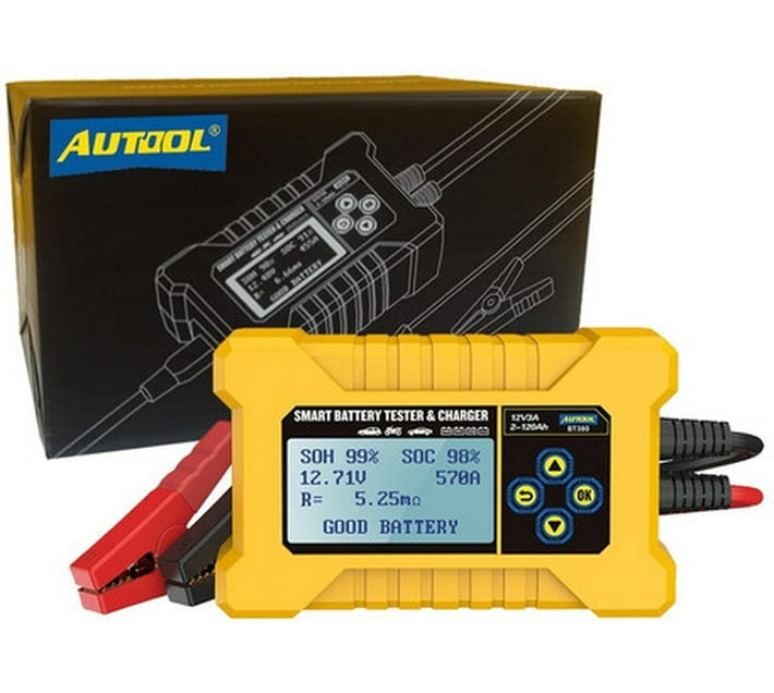 AUTOOL BT380 12V Car Battery Tester & Car Battery Charger Vehicle Tool ...