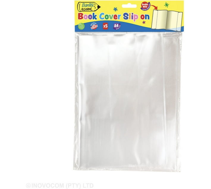 Bantex Bantex Clear Slip-on Heavy Duty Book Wrap Cover (5, White) | Makro