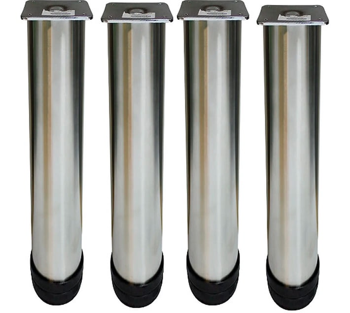 WOODLY Wide Base Leg, Adjustable, H200mm x 76mm, Stainless Steel set of ...