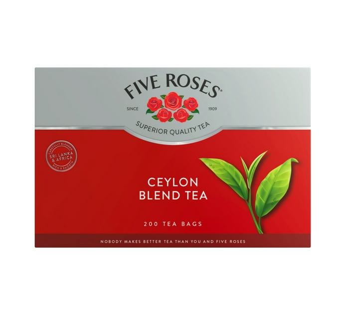 Buy Five Roses Ceylon Blend Tagless Tea Bags 200 Pack in Bulk | Makro ...