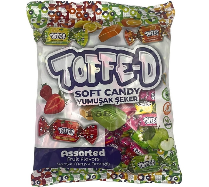 Toffe-D Soft Candy Assorted Fruits Flavour Sweets (Pack of 1 x 1000 g ...