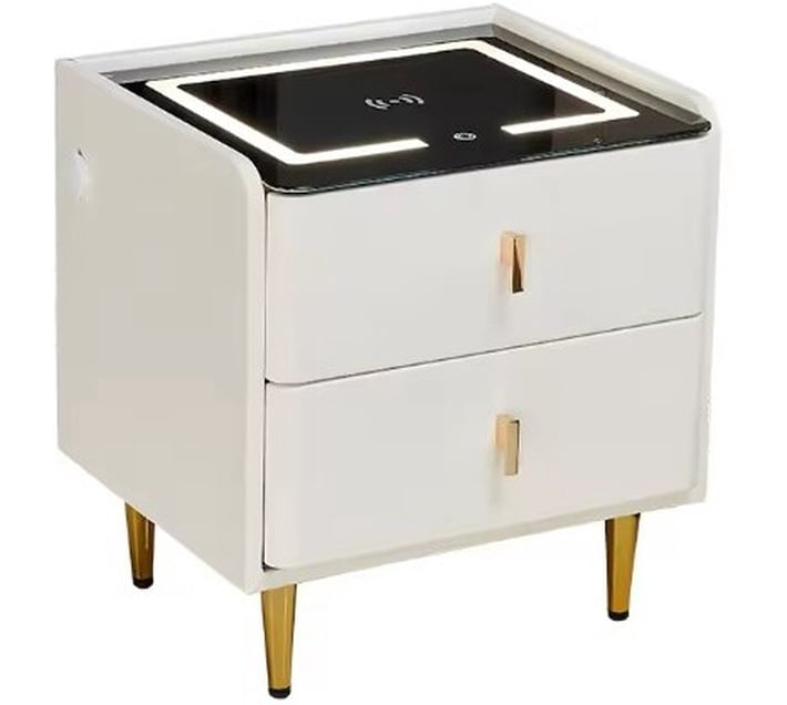 AK Bedside Table Solid Wood Bedside Table (Finish Colour - WHITE, Pre ...