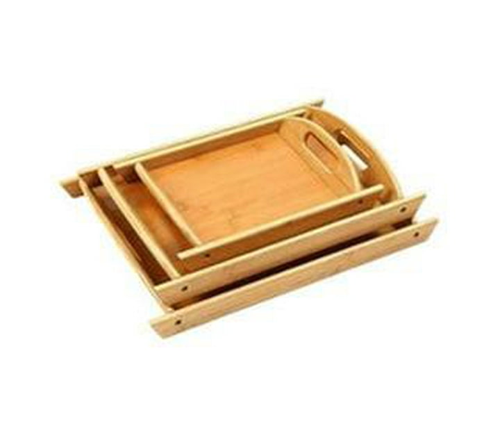 Someone’s in a Makro Set of 3 Wooden Bamboo Serving Tray. Mood
