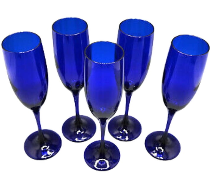 Kitchen World sd613-23 Champagne Glass Set (300 ml, Glass, Blue) | Makro