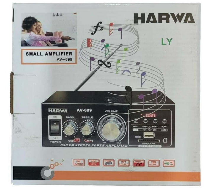 Harwa AV-699 100 W AV Power Amplifier (Black) | Makro