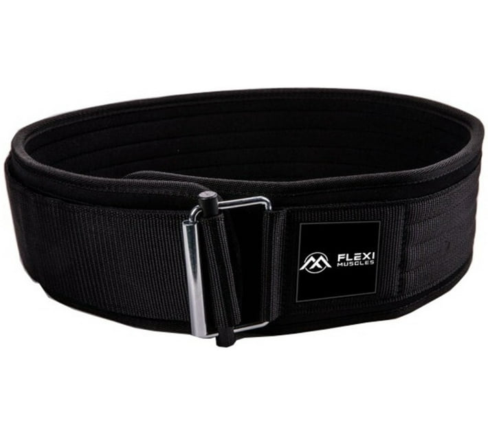 Flexi Muscles Quick lock lifting belt Abdominal Belt For Sports (Black ...