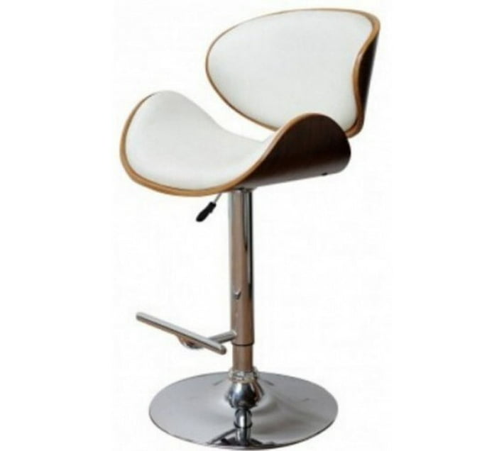 JOST Half-leather Bar Stool (Finish Colour - White, DIY(Do-It-Yourself ...