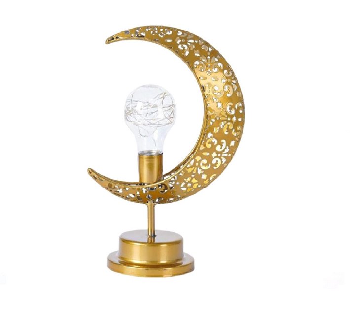 Ashcomonline Bulb Battery Operated Moon Shaped LED Light Warm White NA ...