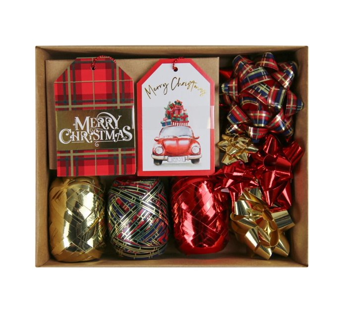 ECO Christmas Tartan & Ribbon Accessory 15 Piece | Makro