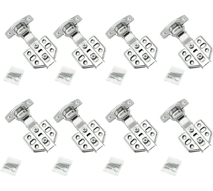Mix Box Cabinet Door Hydraulic Full Overlay Damping Hinges 8 Piece Set Coach Hinge (Silver Pack ...