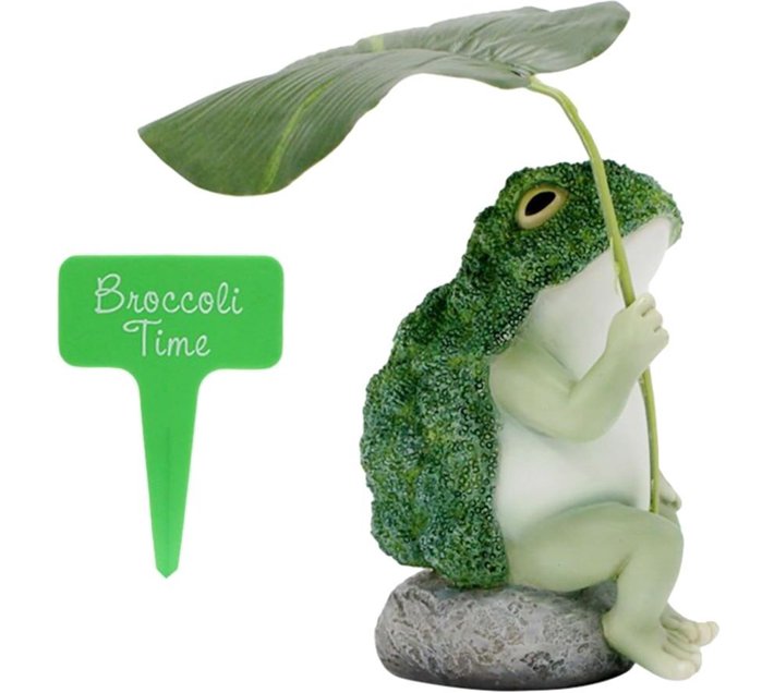The Good Sport Garden Decor Gorgeous Broccoli Frog Leaf Sculpture with ...