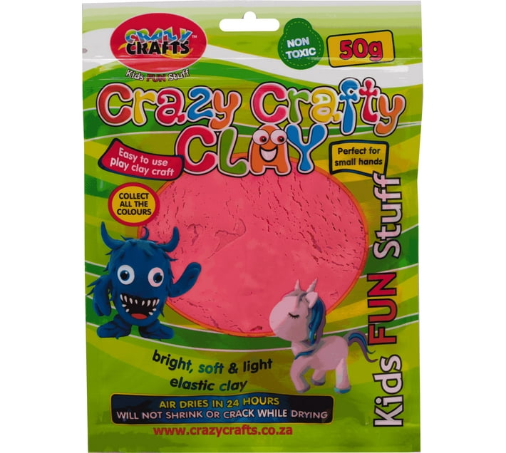 Crazy Crafts Crazy Crafty Clay 50g - Bright Pink Clay Art & Moulding ...
