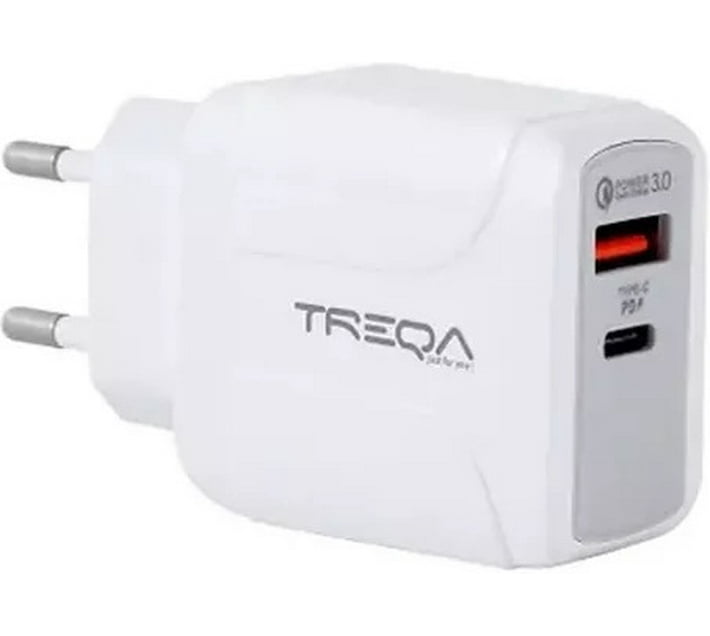 Treqa PD 2.4 A Multiport Mobile Charger with Detachable Cable (White ...