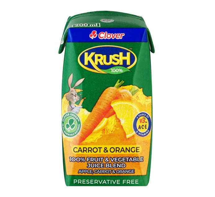 Someone’s in a Makro Clover 24 x 200ml Krush Uht Juice Mood