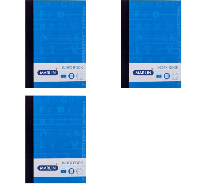 Marlin 192 Pages Manuscript Books Indexed A5 Memo Book A-Z (Blue) | Makro