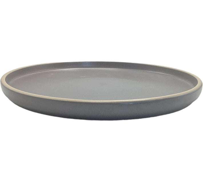 Crockery Centre Plate 20.25cm Lipped Grey Speckeled With Border Dinner ...