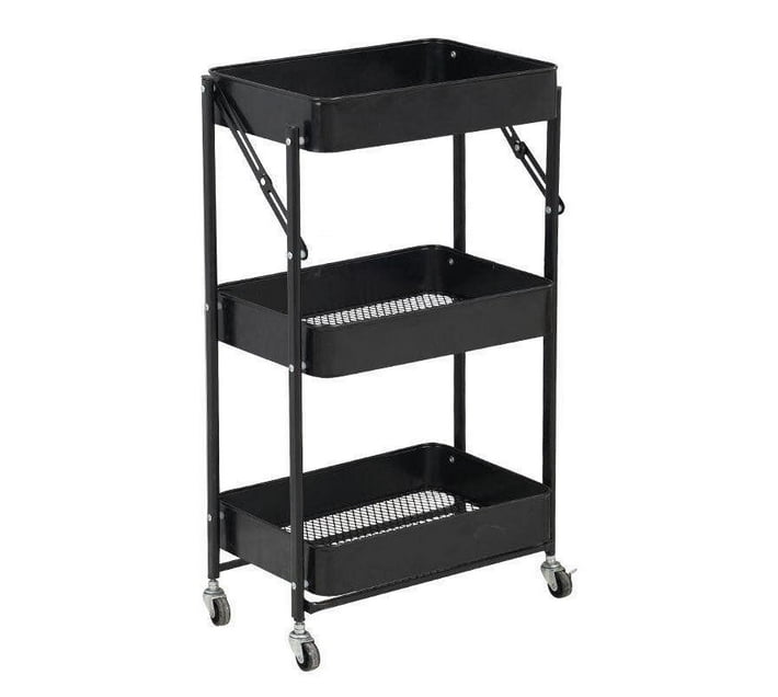 Someone’s in a Makro Foldable 3-Tier Utility Trolley with 360-Degrees ...