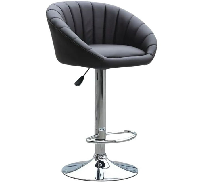 Kitchen World Leather Bar Stool (Finish Colour - Black, Knock Down) | Makro