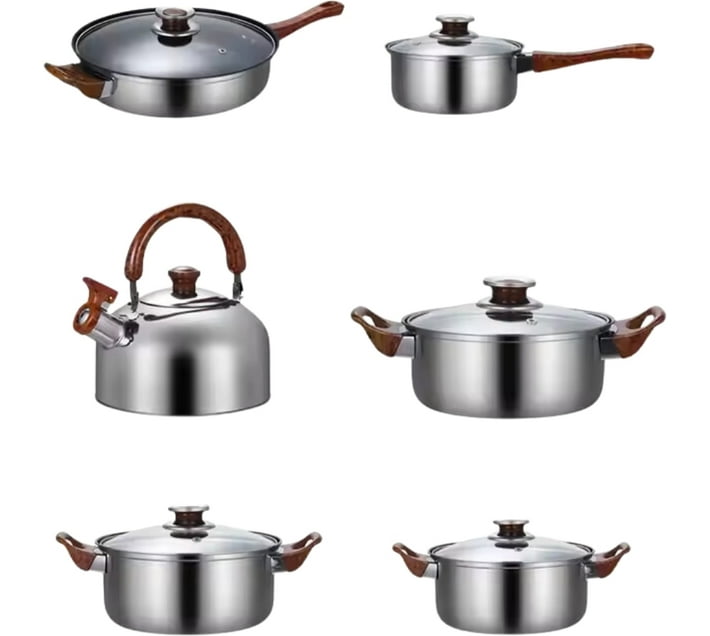 Generic 258009 Non-Stick Coated Stainless Steel Cookware Set (6 - Piece ...