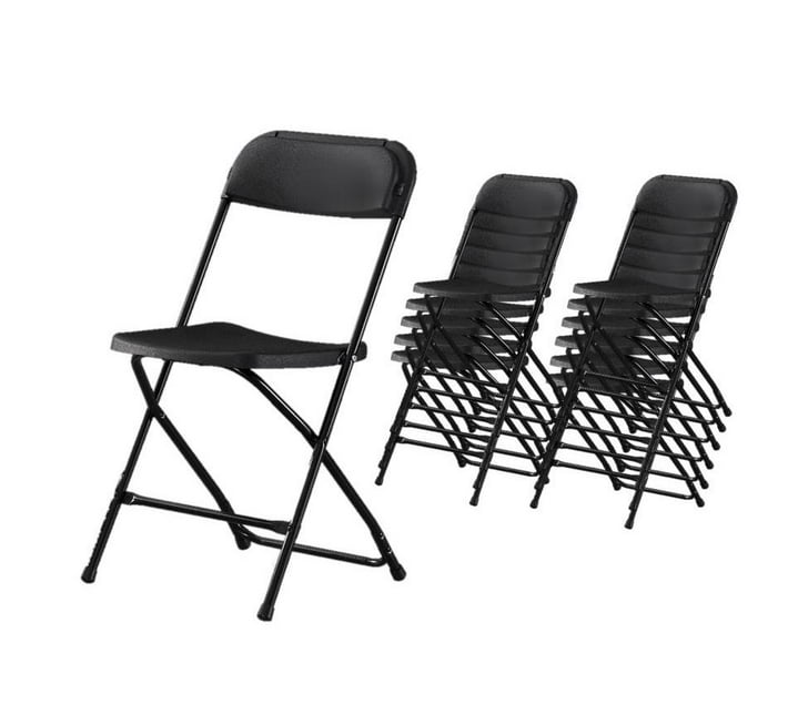 Someone’s in a Makro Yin Plastic Folding Chair - Black - Set of 12 Mood