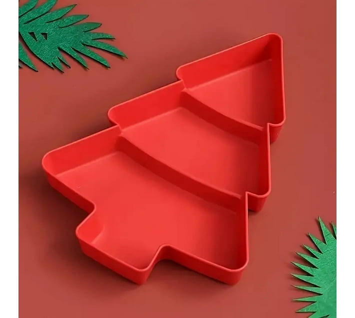 Cashway Christmas Tree-Shaped Plastic Serving Tray Tray Serving Set ...