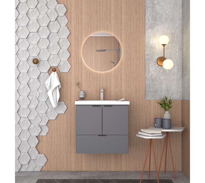 Designer Concepts Lis Wooden Bathroom Vanity-Grey Engineered Wood Wall ...