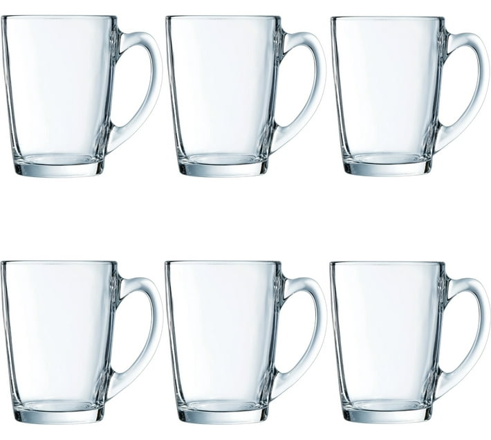 Crockery Centre Glass Bullet Shaped 6pc - 225ml Glass Coffee Mug (225 ...