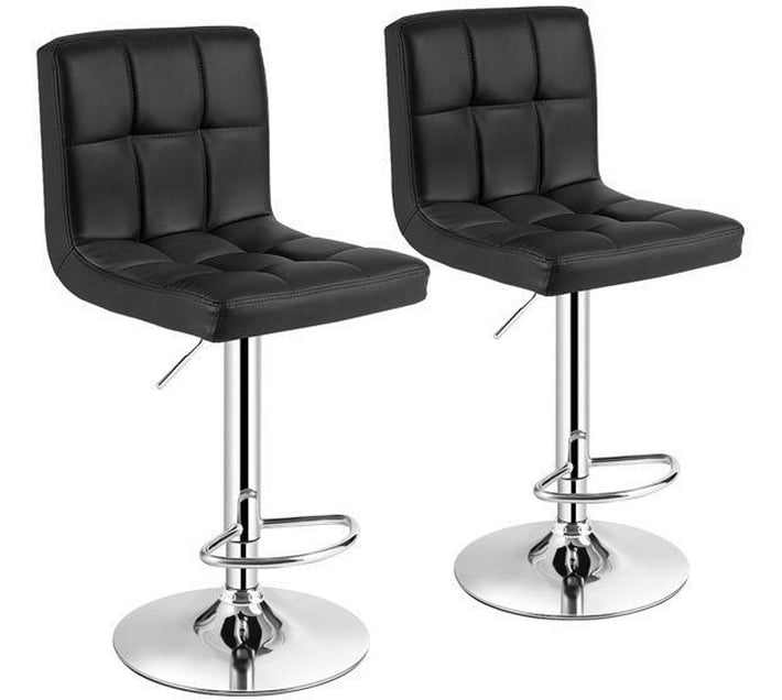 Furniture Hub Leather Bar Chair Finish Colour Black Pre Assembled