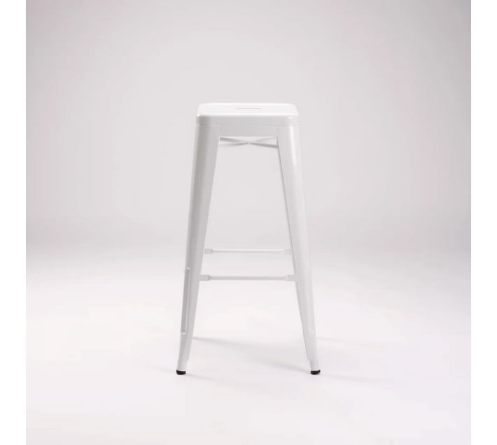 VIVIDITTO Metal Bar Stool (Finish Colour - White, Pre-assembled) | Makro