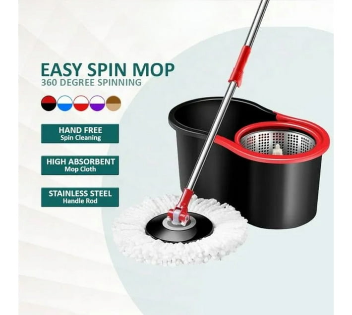 Buy Totally Home Rotating Mop Microfiber- Black & Red Home Mop () in ...