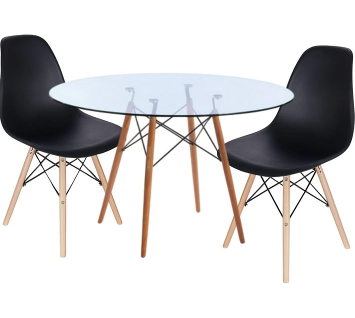 Eay Eay Thing Plastic Dining Chair Set of 3 Finish Colour Black Makro