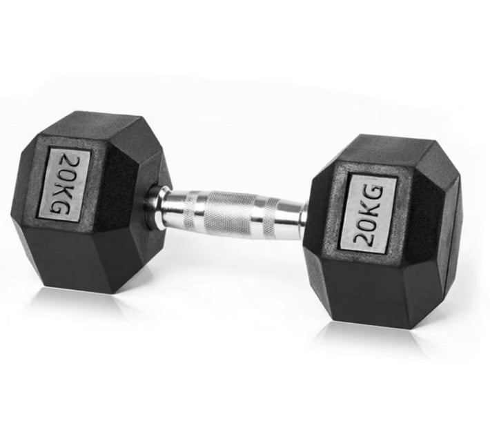Generic Gym Rubber Coated Hex Dumbbell Hex Dumbbells (20 kg) | Makro