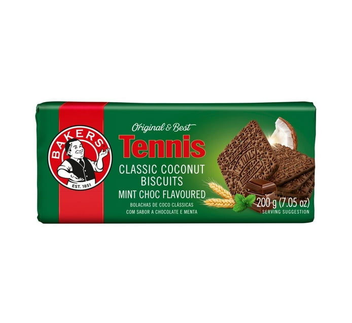 Buy Bakers Tennis Mint Chocolate Flavoured Classic Coconut Biscuits ...