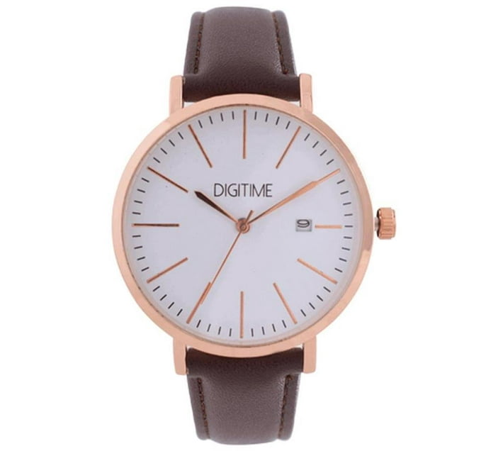 Digitime Classic - Date Mens [Choc Brown & Rosegold] Watch | Makro