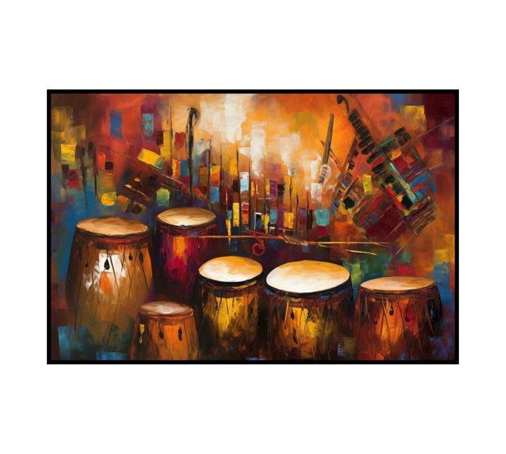 Someone’s in a Makro Framed Canvas Art - Cultural Rhapsody By Abstract ...