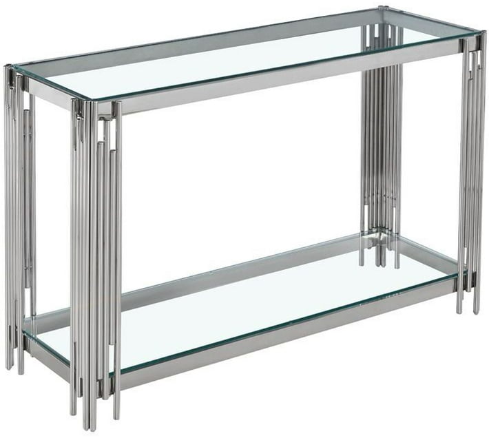 Coffee Table Goldrush Console Table, Silver Glass Console Table (Finish ...