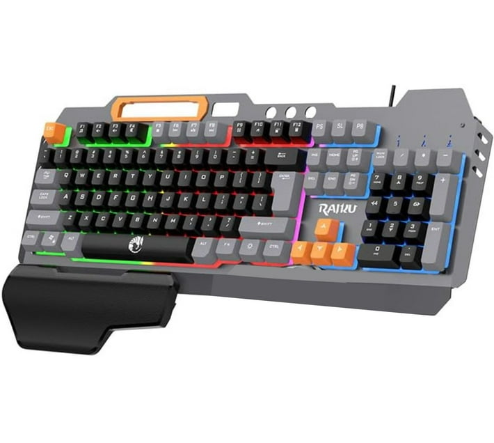 Raiku LED Gaming Keyboard Wired USB Gaming Keyboard (Black, Grey) | Makro