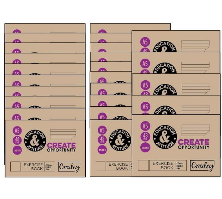 Buy croxley Exercise Book 48Pg A5 Notebook Unruled (Brown) in Bulk ...