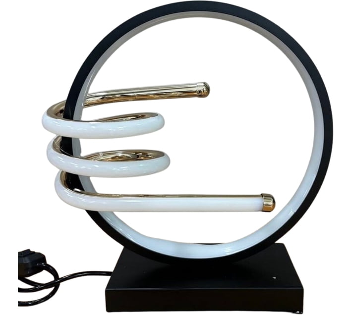 Generic Round Shape Spiral LED Table Light Table Lamp (36 cm, Black ...
