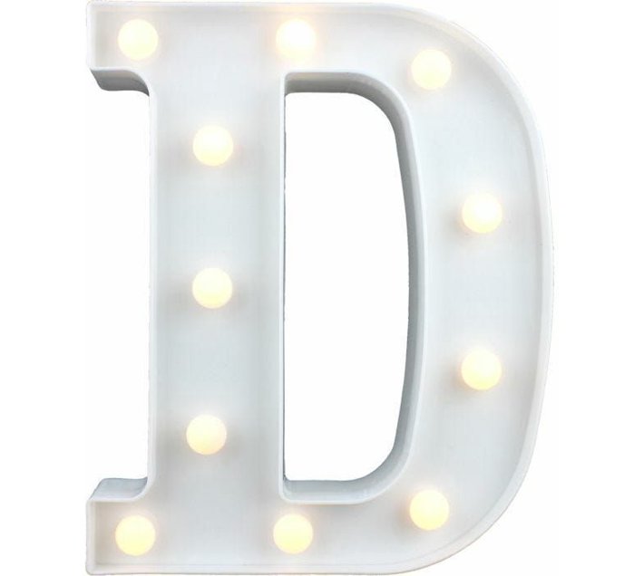 Embellished Letter D LED Decorative Light (Multicolour, Pack of 1) | Makro