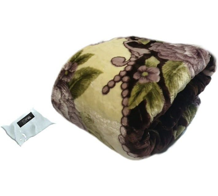 SMTE Floral Queen AC Blanket for AC Room (Polyester, Brown) | Makro