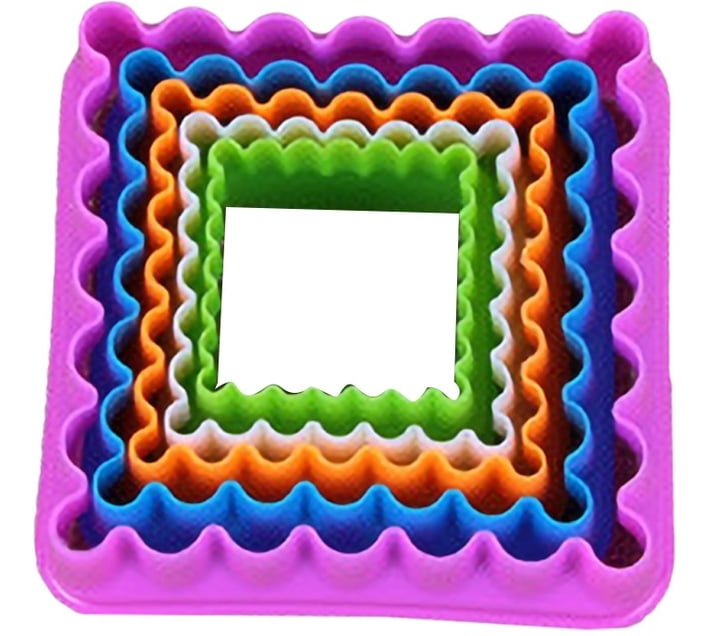 Maruti Groups 5pc Plastic Square Cookie Cutter Set - Multi-Color Cookie ...