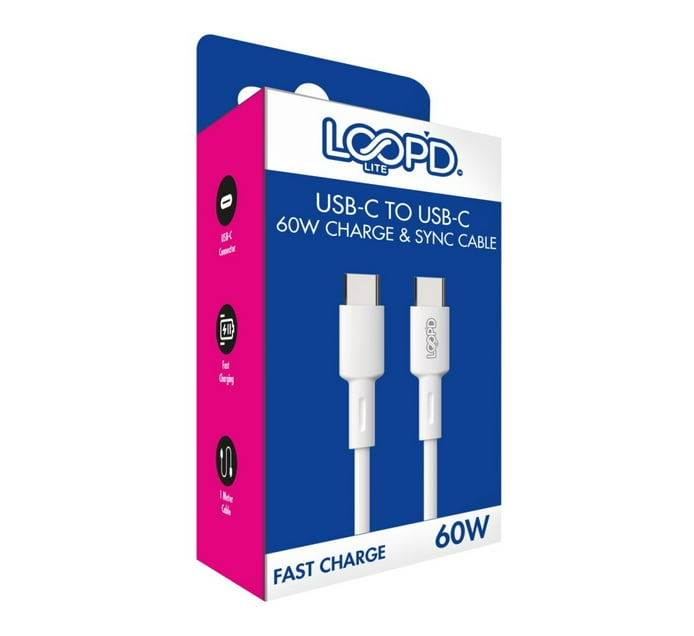 Buy Loopd Lite Type C To Type C Cable White in Bulk | Makro Business